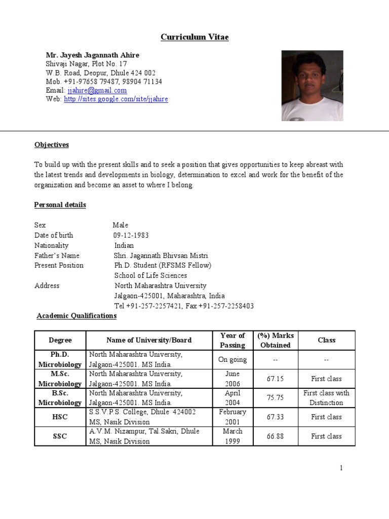 CV Jayesh August 2010 | PDF | Gel Electrophoresis | Probiotic