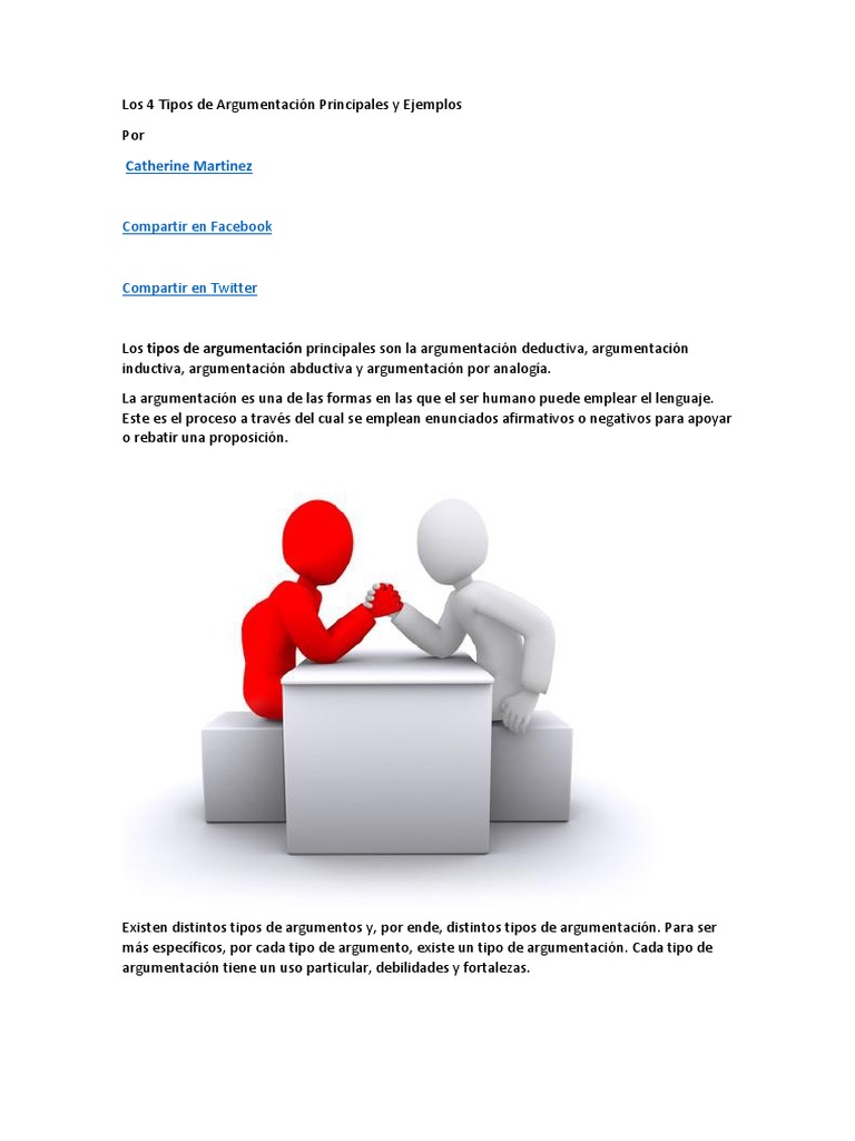 Los 4 Tipos de Argumentación Principales y Ejemplos | PDF ...