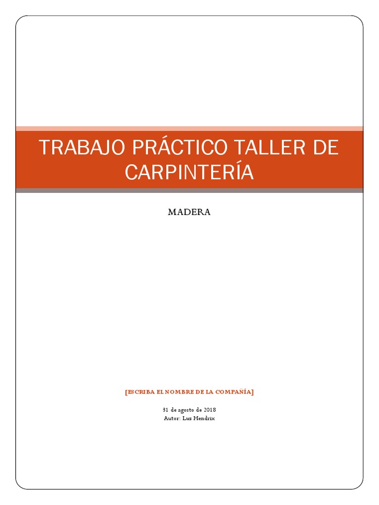 TP Carpinteria | PDF | Madera | Tallo de la planta