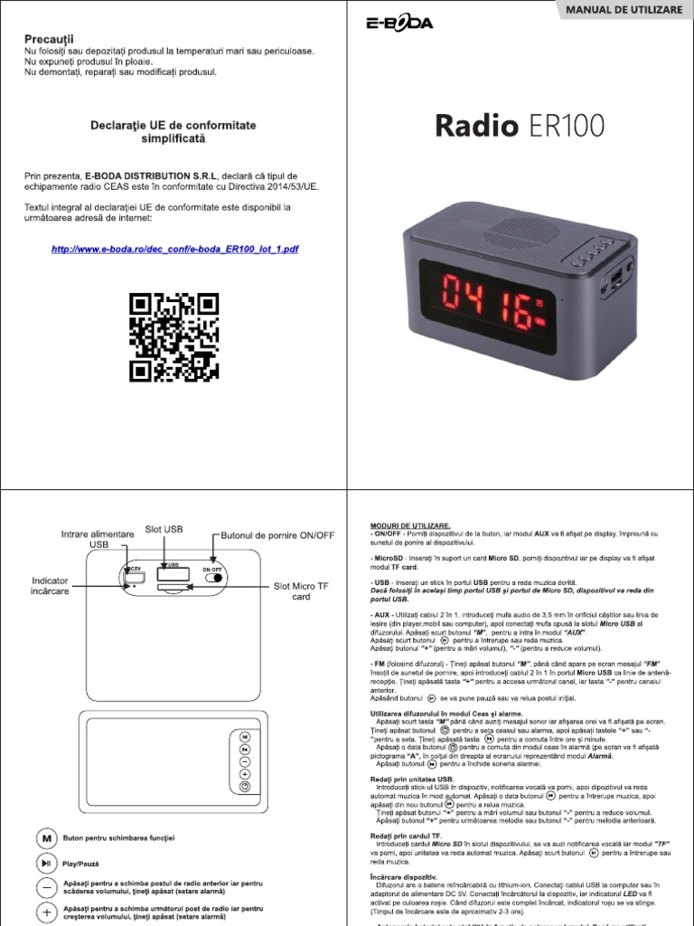 Manual Radio Er100 Q v126253 | PDF