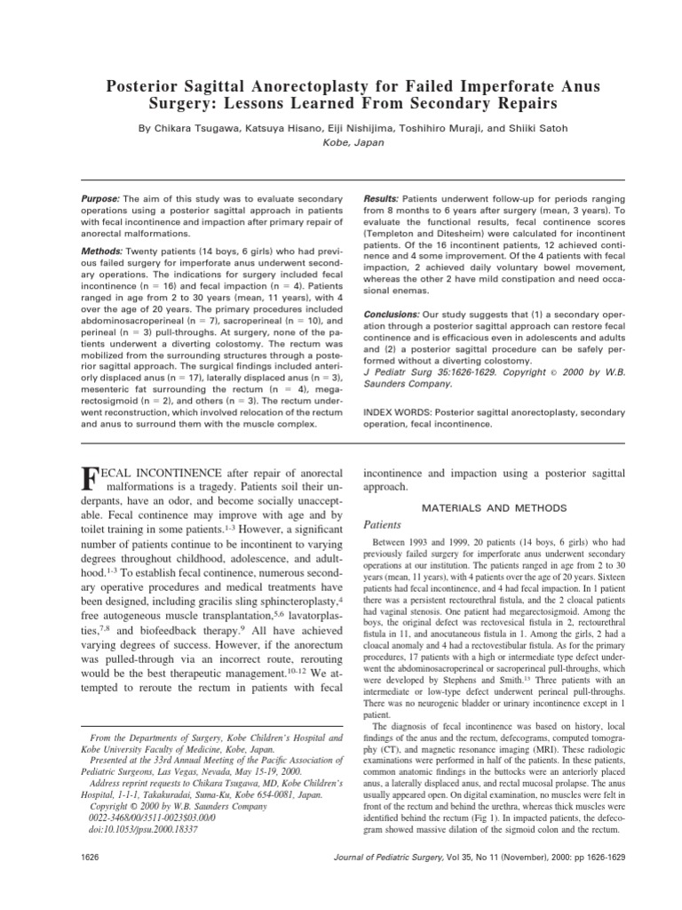 Redo Psarp. | PDF | Rectum | Urinary Incontinence