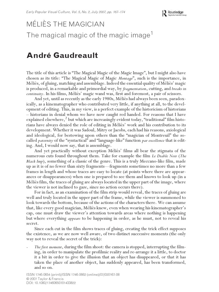 Melies The Magitian | PDF | Cinematography | Magic (Illusion)