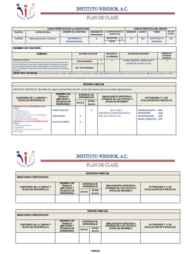 Plan de Clase - Ejemplo | PDF | Prueba (evaluación) | Cambio