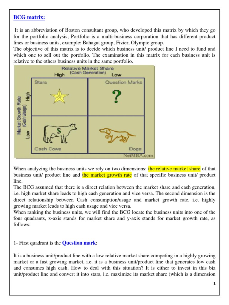 BCG Matrix SUMMARY | PDF | Microeconomics | Economies