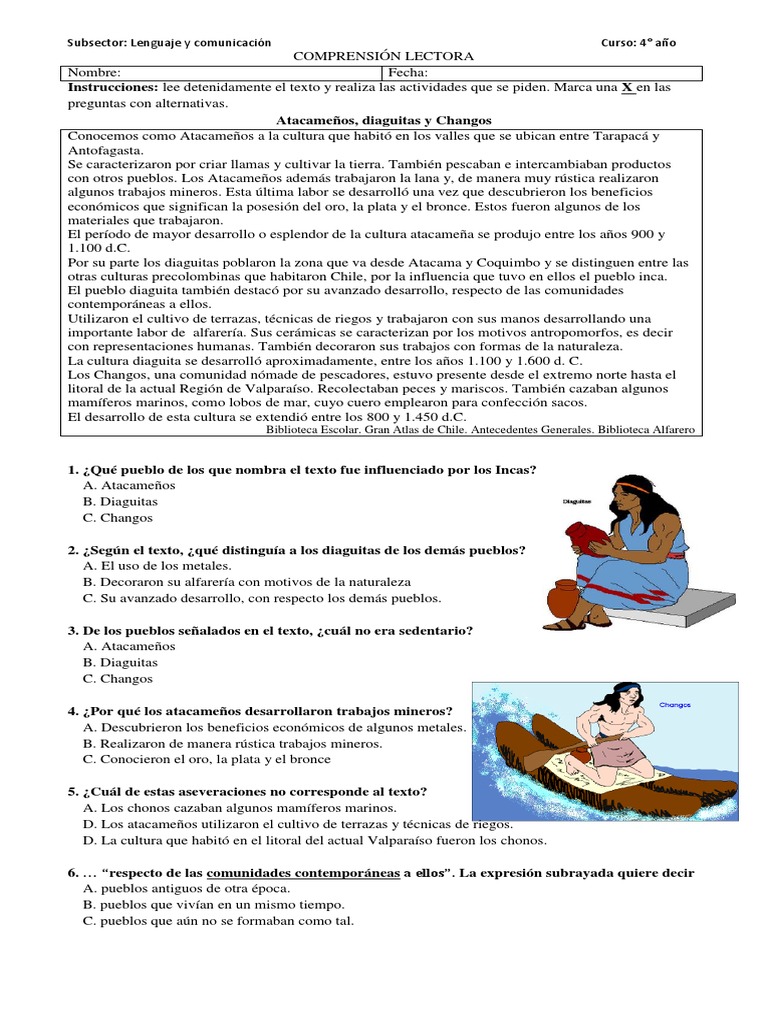 Comprensión Lectora 1 | PDF | Pueblos Indígenas de las Américas