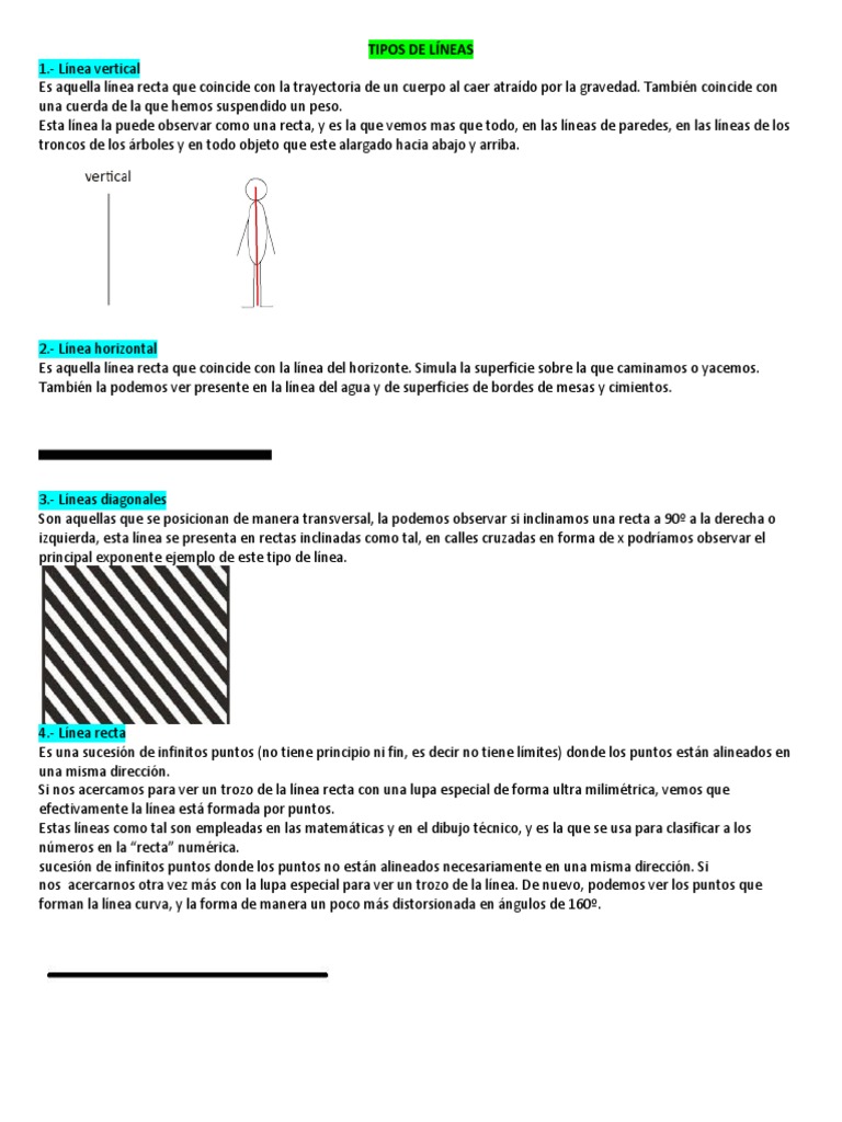 Tipos de Líneas | PDF | Línea (geometría) | Curva