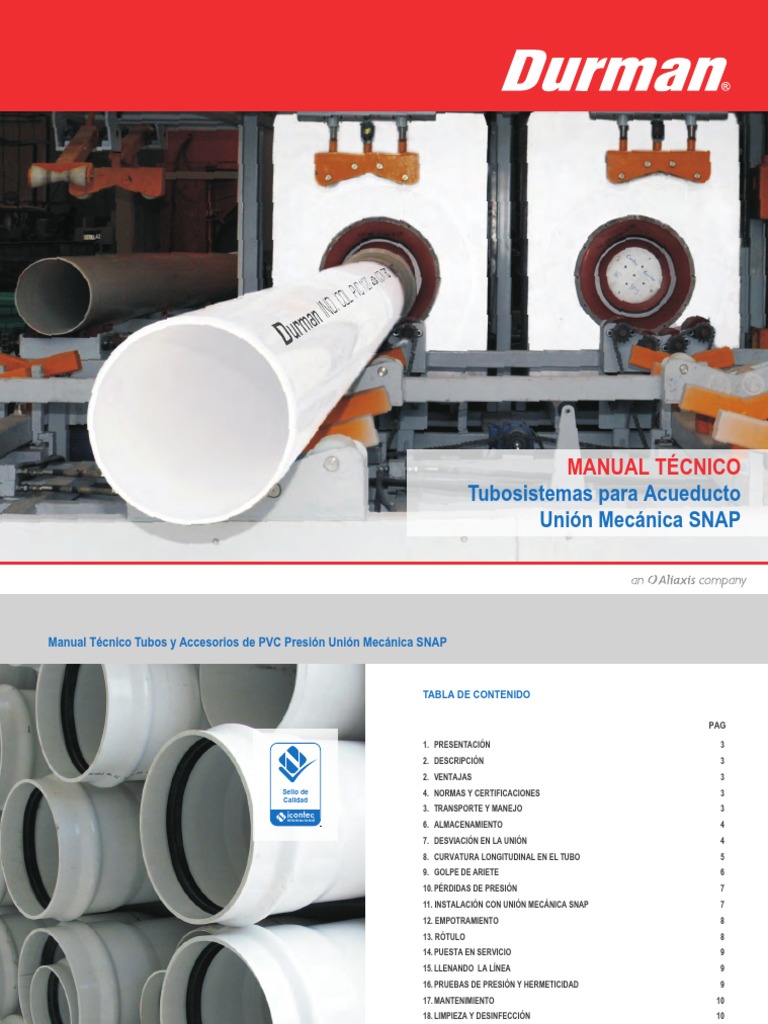 Manual Durman PDF | PDF | Tubería (transporte de fluidos) | Agua