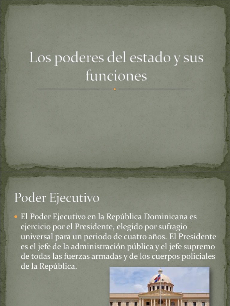 Diapositiva Poderes Del Estado | PDF | República Dominicana ...