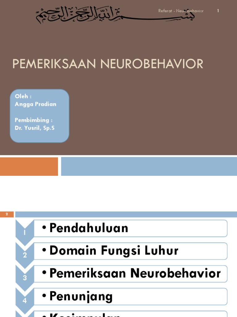 Pemeriksaan Neurobehavior dan Tes Kognitif | PDF