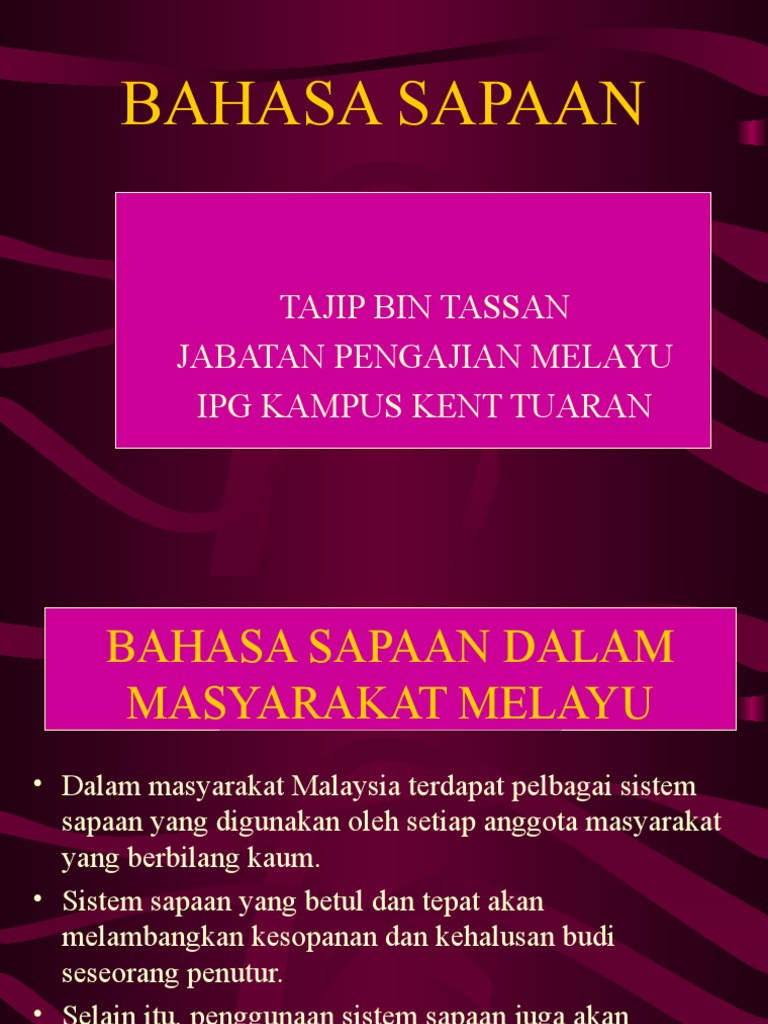 Bahasa Sapaan | PDF
