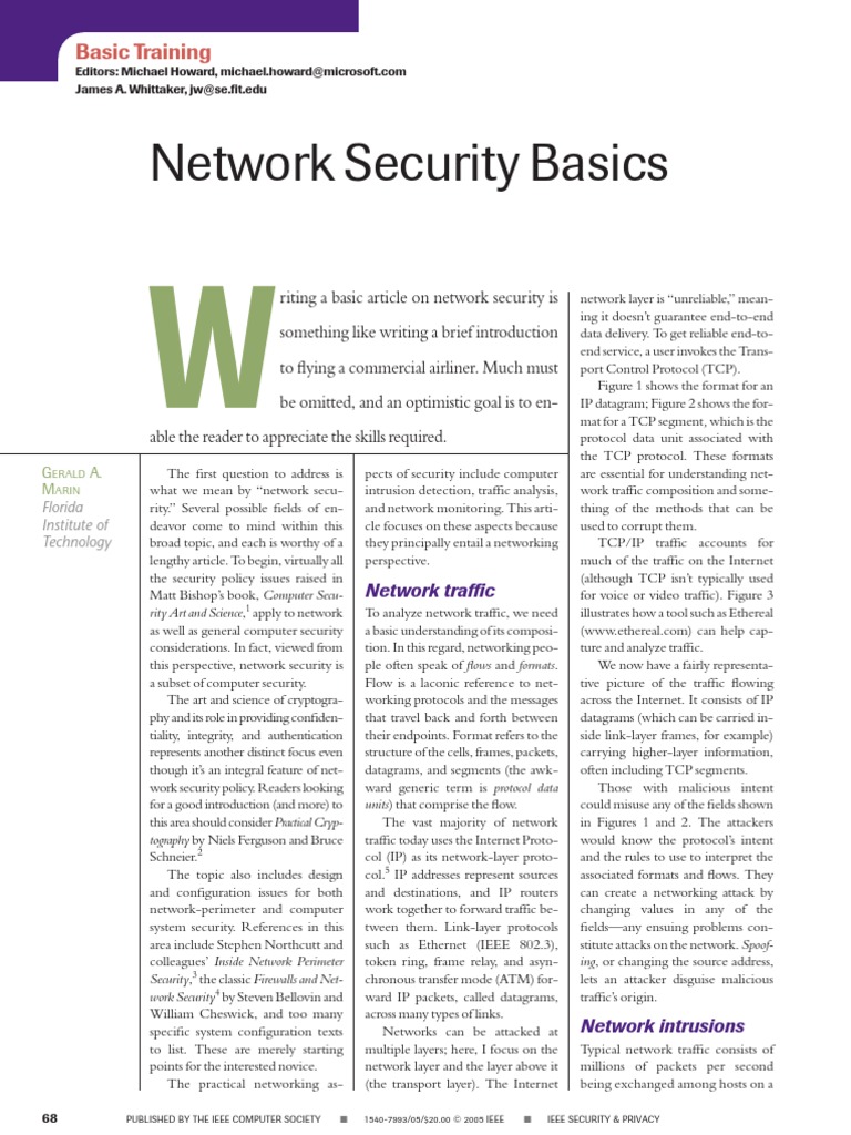 Network Security Basics | PDF | Denial Of Service Attack | Transmission ...