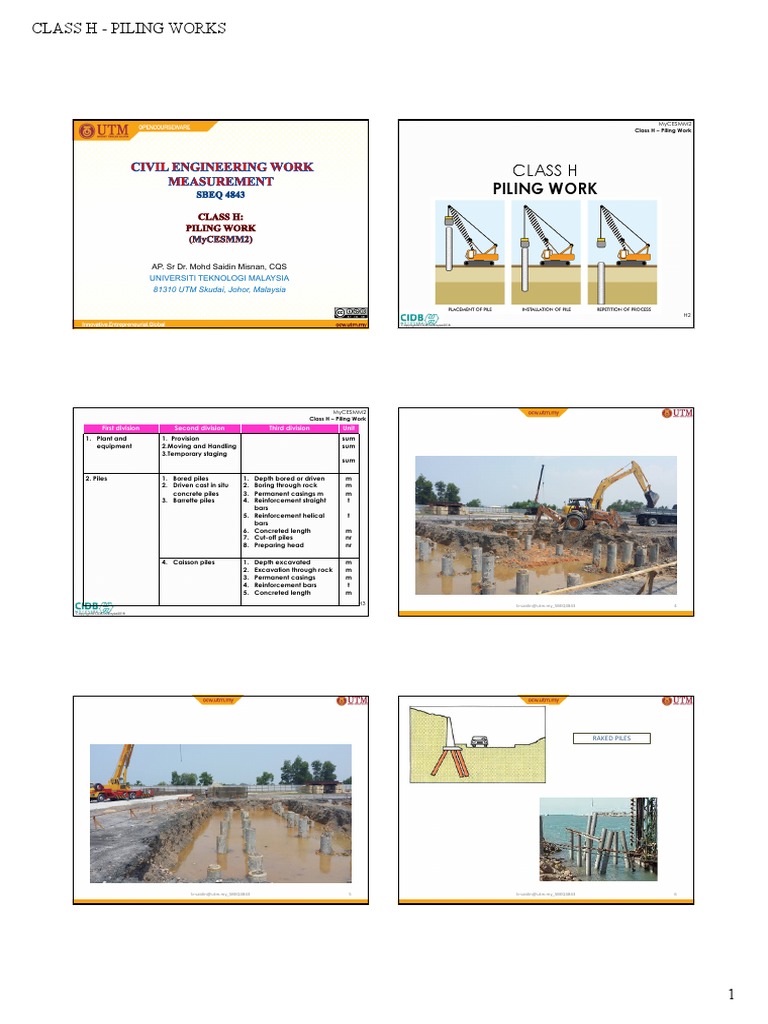MyCESMM2 Class H - Piling Work - L | PDF | Deep Foundation | Components