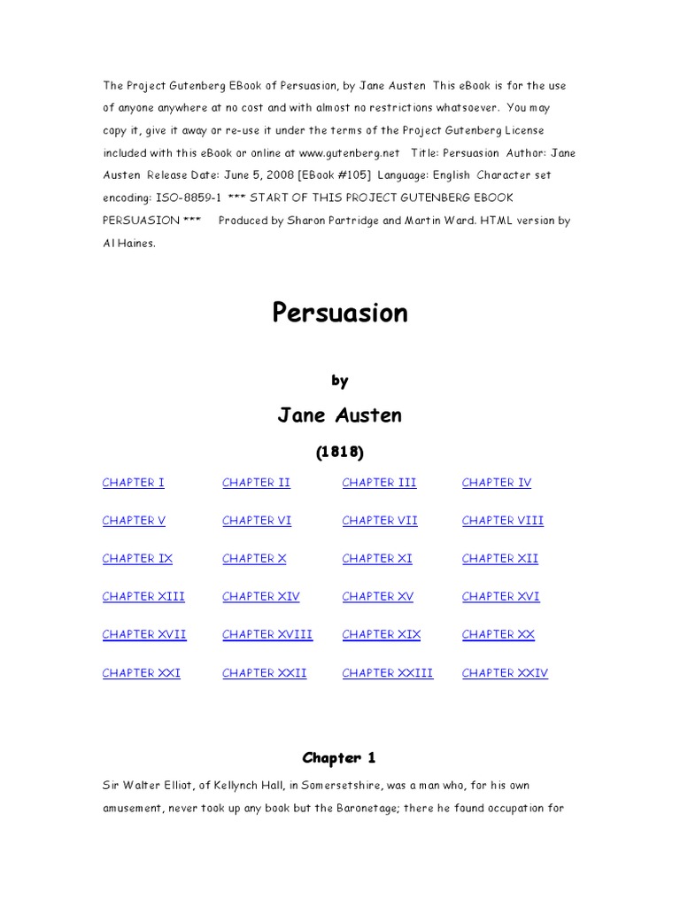 Jane Austen's Persuasion eBook | PDF | Persuasion (Novel)