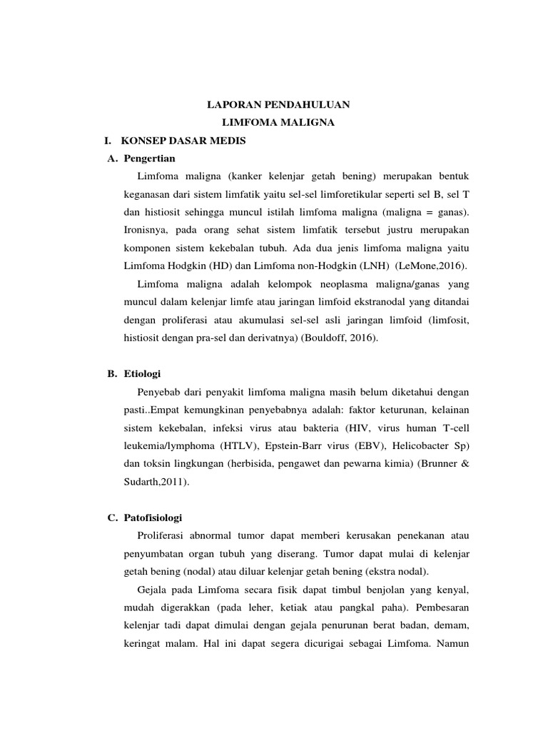 Limfoma Maligna: Gejala dan Terapi | PDF