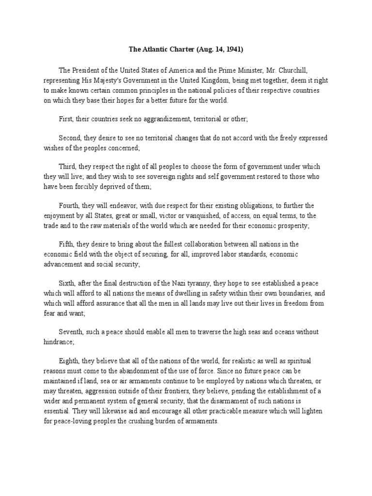 Atlantic Charter | PDF