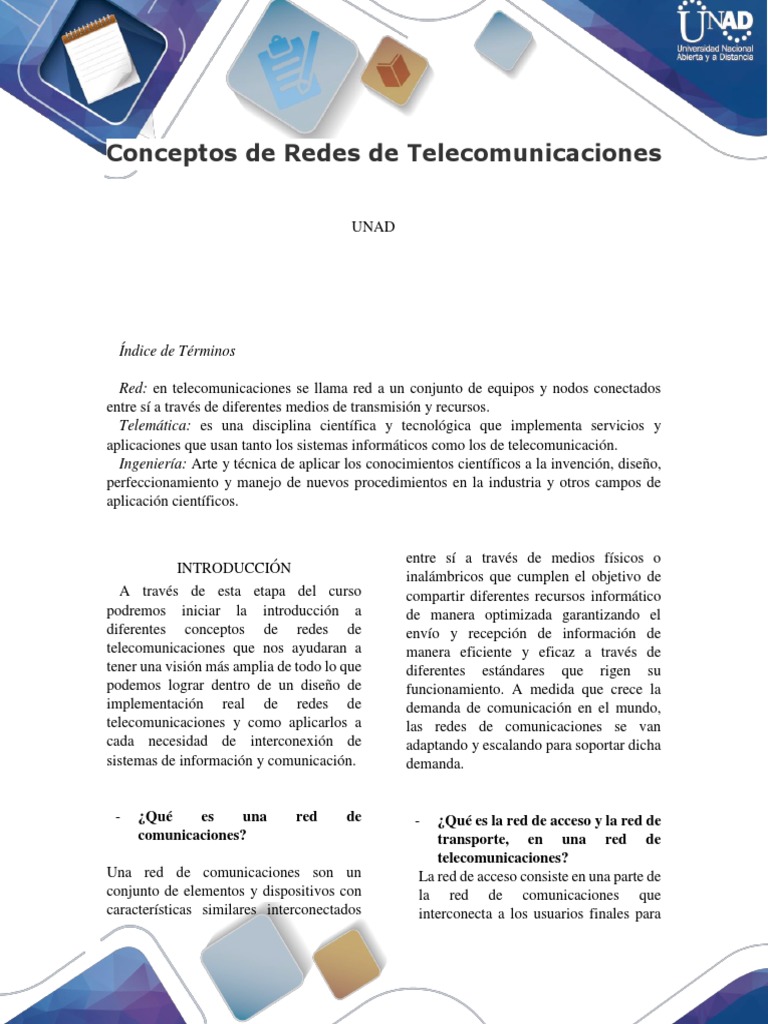 Conceptos Básicos de Redes de Telecomunicaciones | PDF | Red de computadoras | Inalámbrico