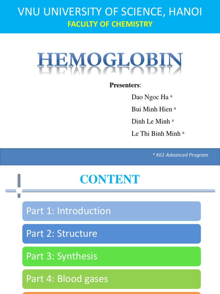 Vnu University of Science, Hanoi | PDF | Hemoglobin | Blood