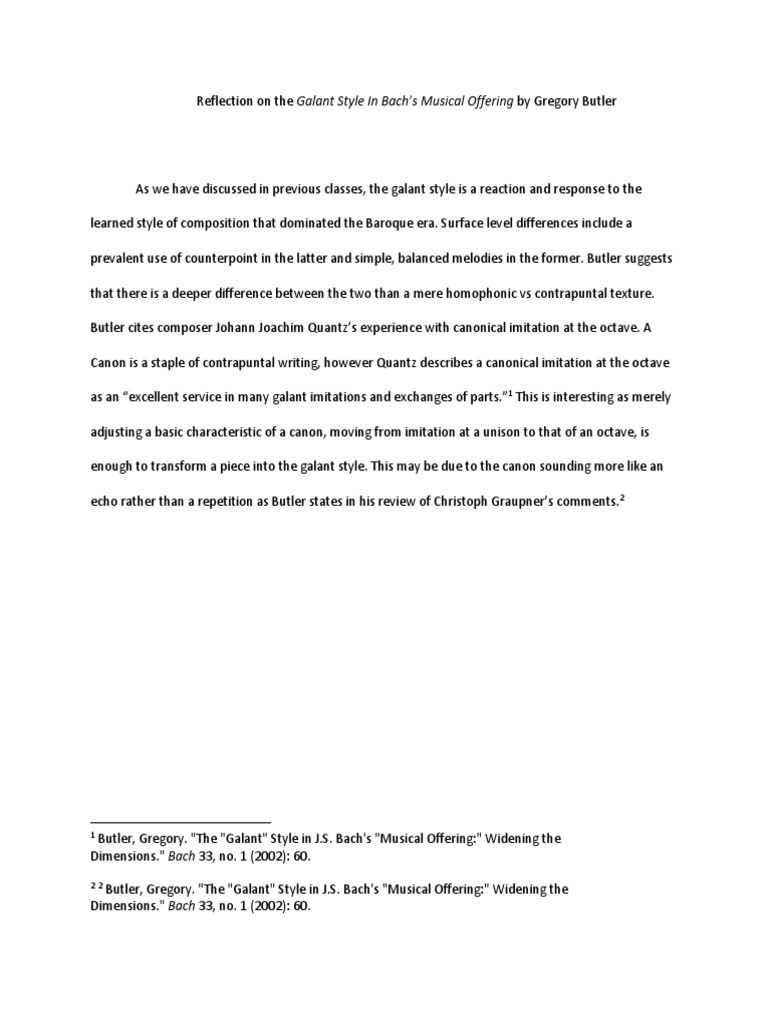 Galant Style in Bach's Music | PDF | Poetry