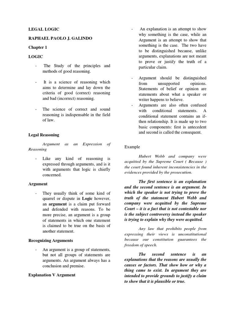 Legal Logic and Reasoning Guide | PDF | Argument | Inductive Reasoning