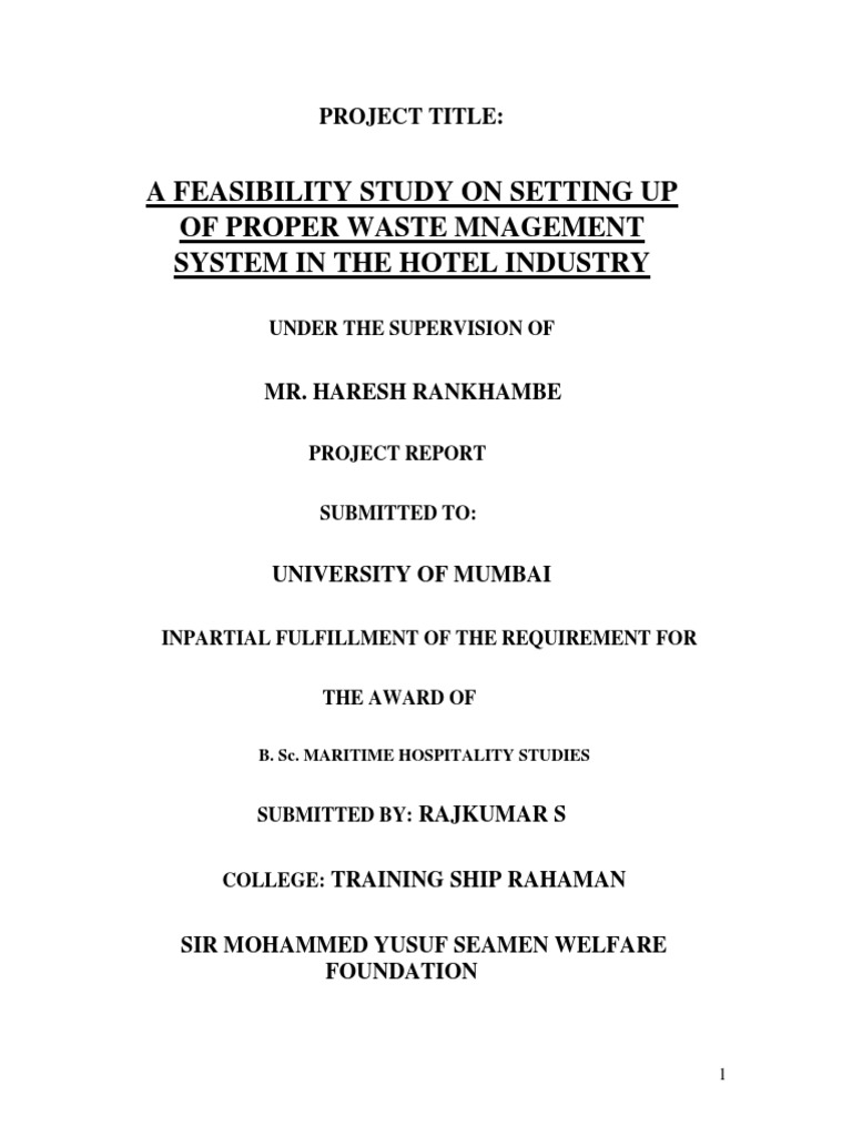 Waste Management in Hotels: Feasibility Study | PDF | Anaerobic ...