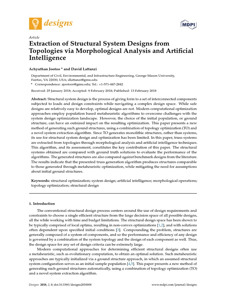 Designs: Extraction of Structural System Designs From Topologies Via ...