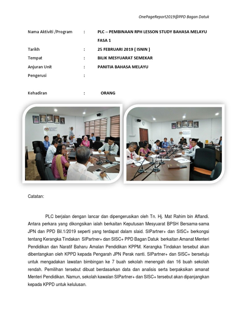 Contoh One Page Report | PDF
