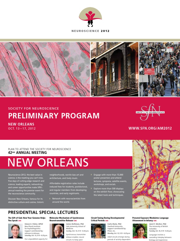 2012 Preliminary Program | PDF | Neuron | Mhc Class I