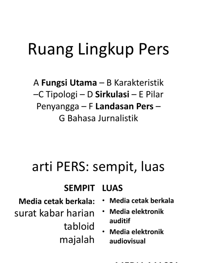5 Ruang Lingkup Pers | PDF