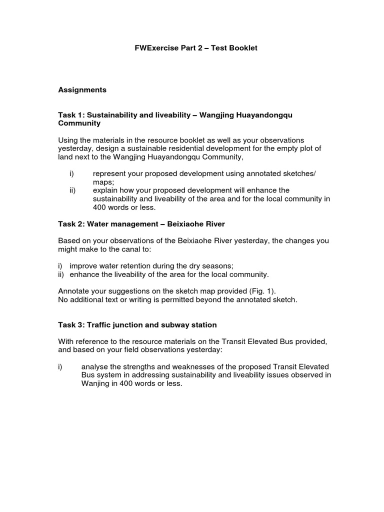 Fwexercise Part 2 - Test Booklet | PDF | Science & Mathematics