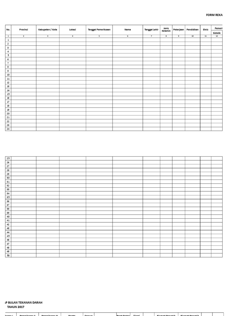 Form Rekap Hhs 1 | PDF