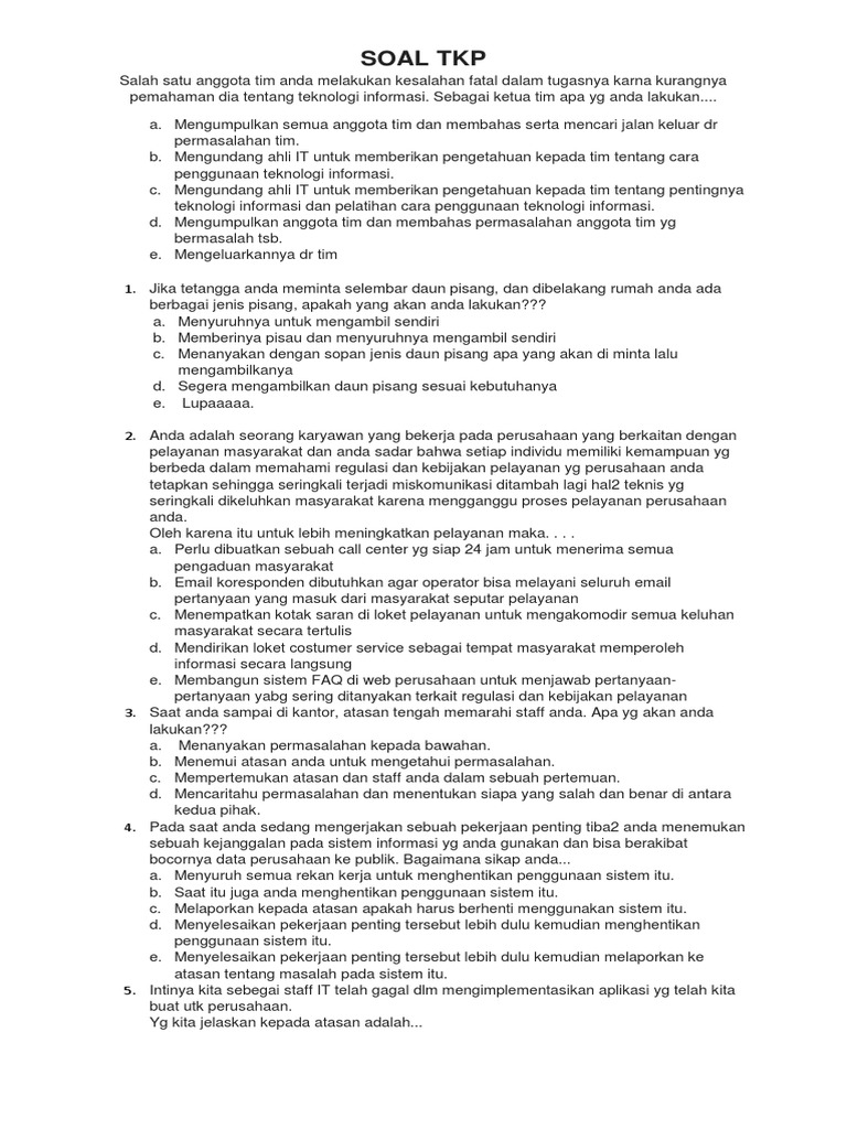 Soal TKP | PDF