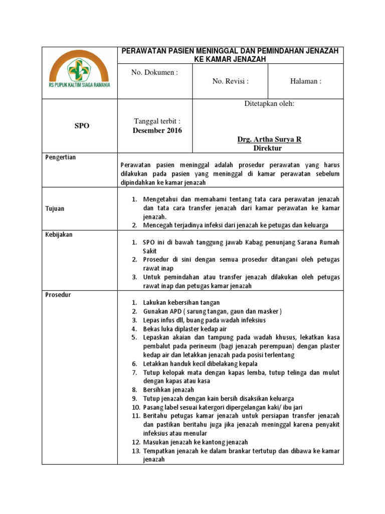 Sop Perawatan Jenazah - Homecare24