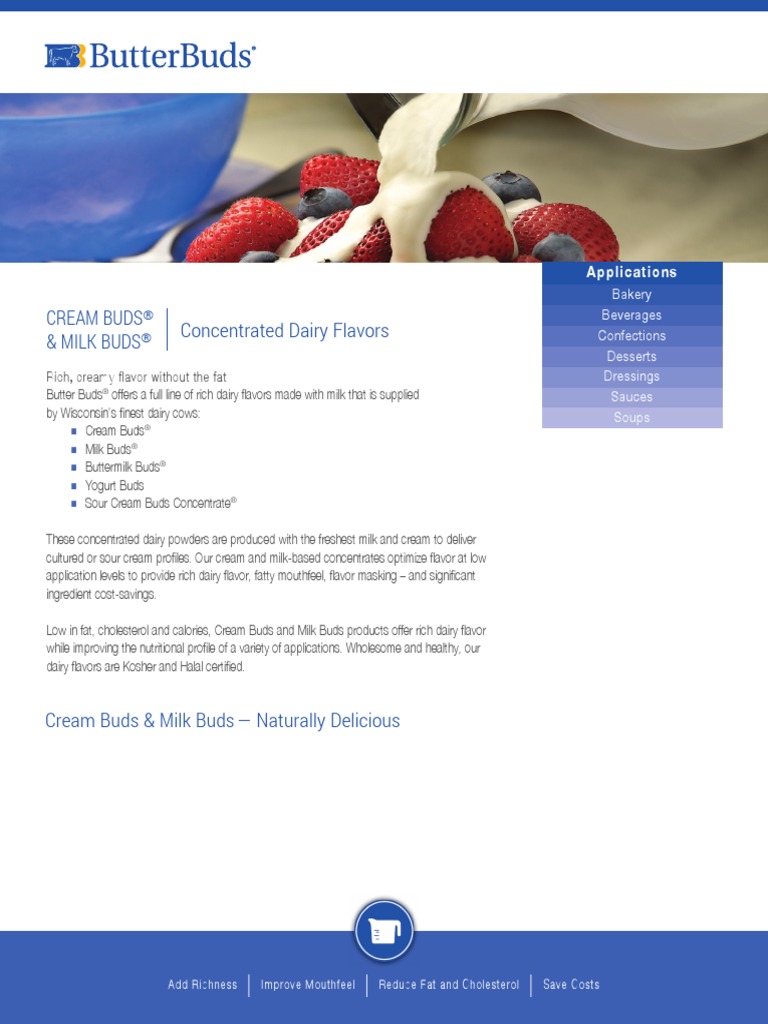 BBuds CreamBuds Descriptor 7.17 | PDF | Cream | Dairy