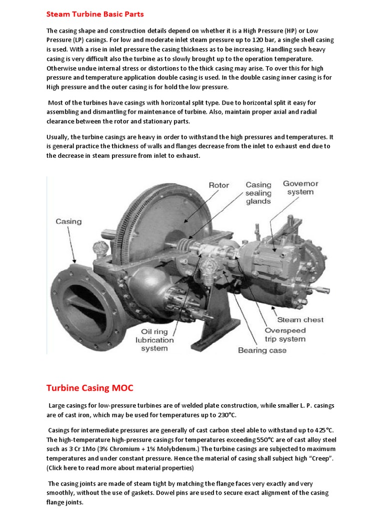 Basic Part of Turb | Download Free PDF | Turbine | Bearing (Mechanical)