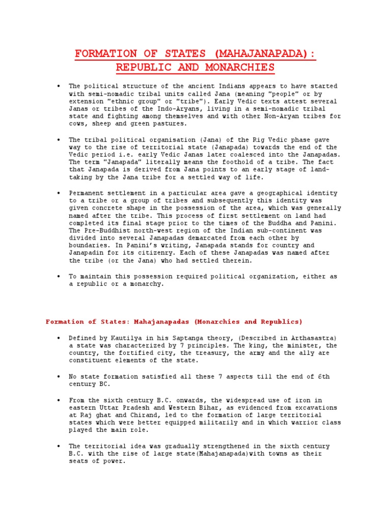 Formation of States | PDF | Ancient India | Sikhism