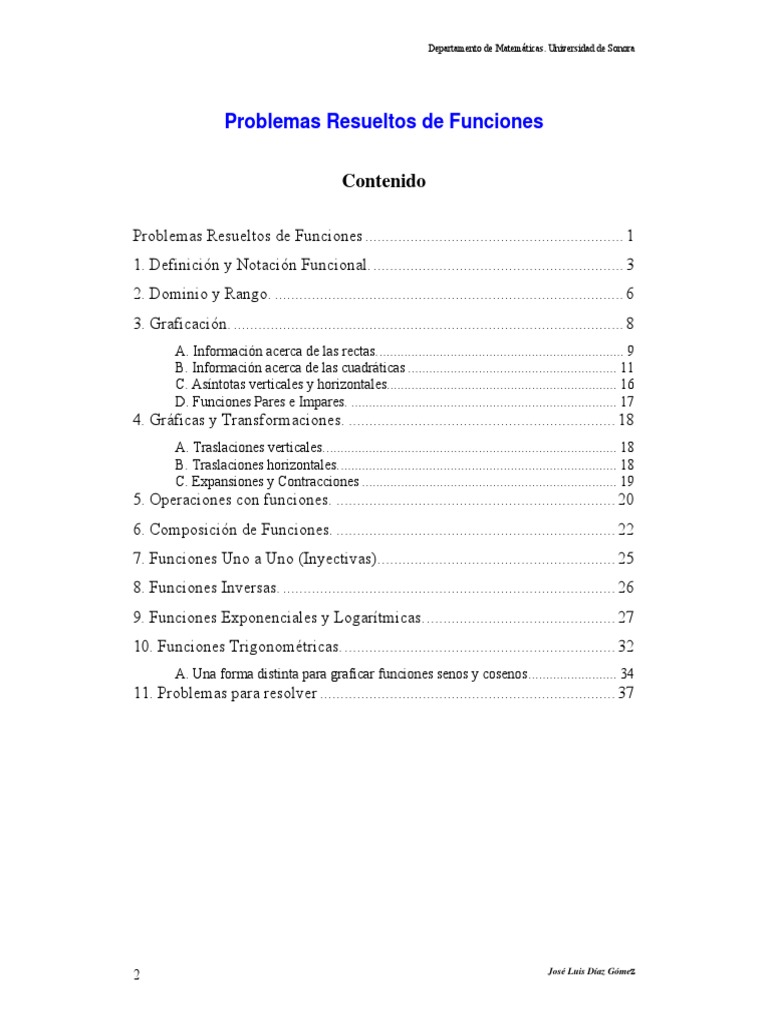 Problemario Funciones | PDF | Asíntota | Intervalo (Matemáticas)