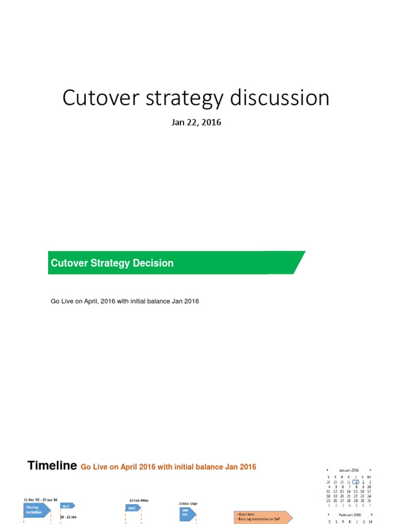 SAP FICO Cutover Strategy Overview | PDF | Inventory | Depreciation