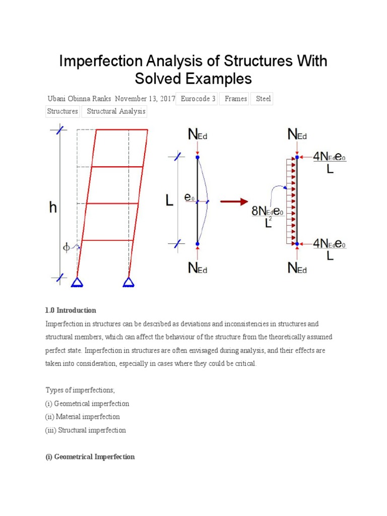 Imperfection Analysis of Structures With Solved Examples-1 | PDF ...