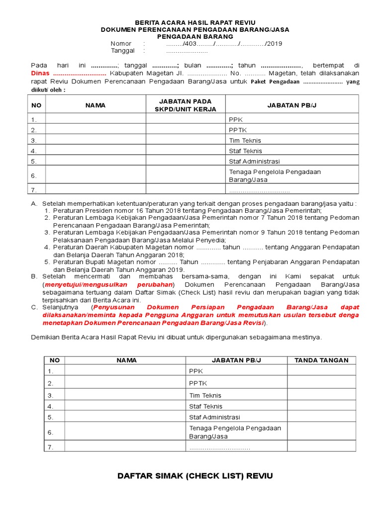 Ba Reviu Dokumen Perencanaan Pengadaan | PDF | Bisnis | Komputer