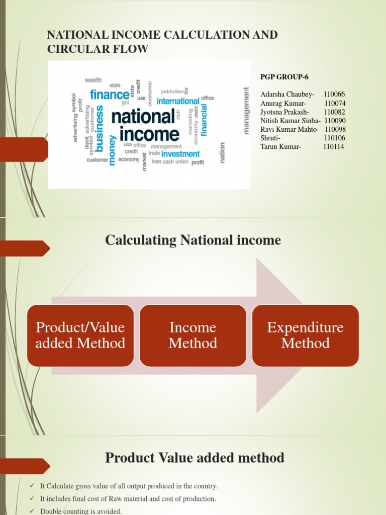 National Income Calculation and Circular Flow: PGP Group-6 | PDF ...