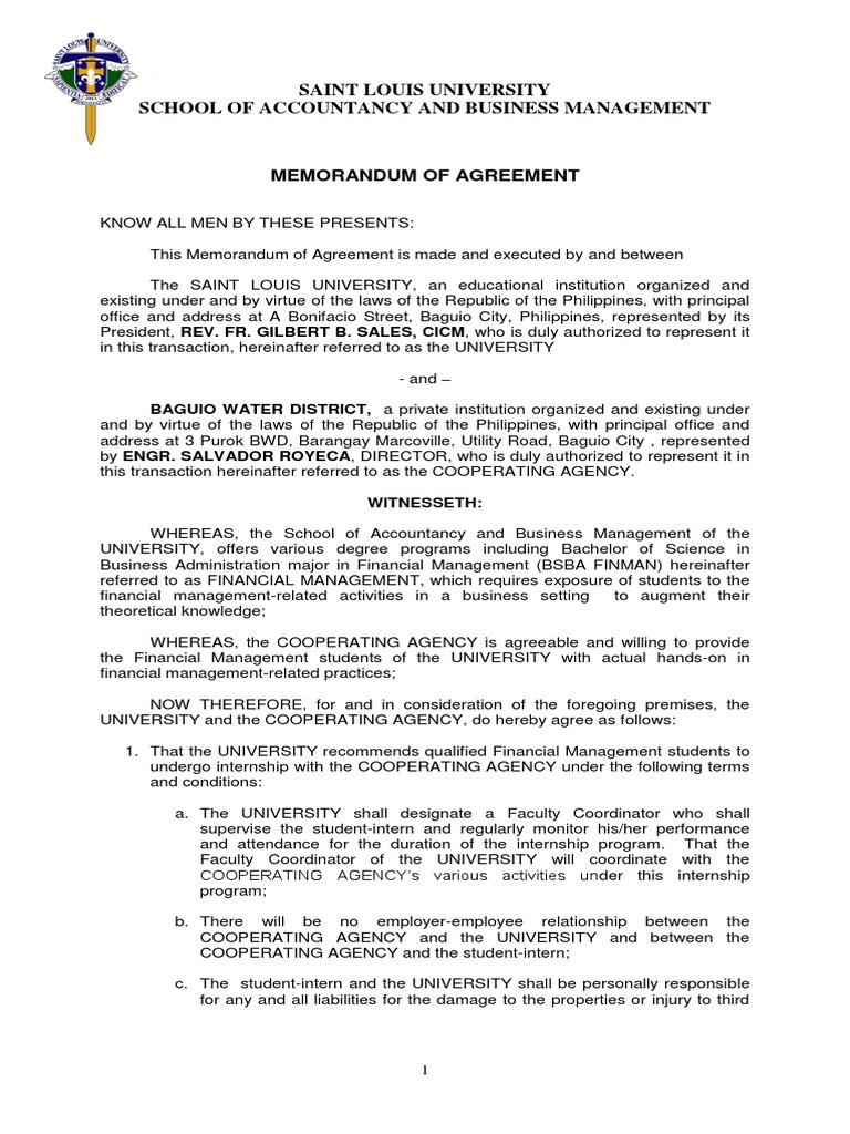 Memorandum of Agreement Ojt | PDF | Government | Justice