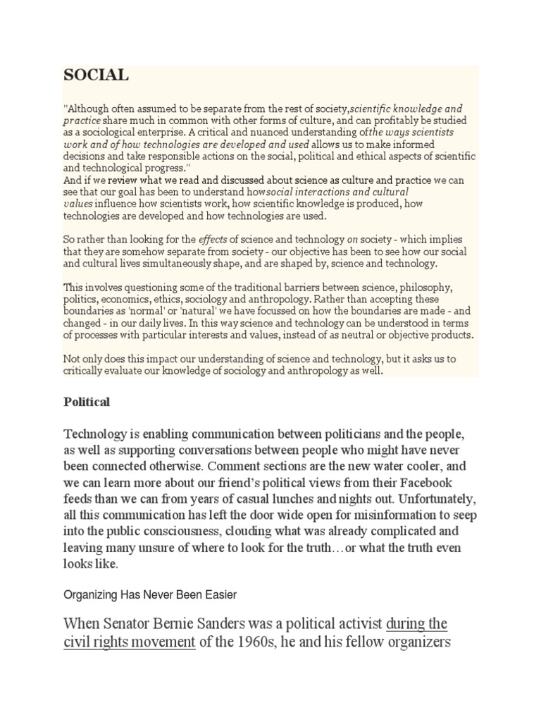 Sociological Aspects of Science and Technology | PDF | Innovation | Science