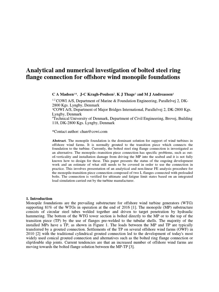 Analytical and Numerical Investigation of Bolted Steel Ring Flange ...