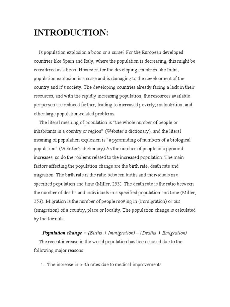 Population Explosion Pdf Family Planning Atmosphere Of Earth