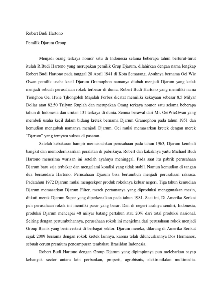 Biografi Robert Budi Hartono | PDF