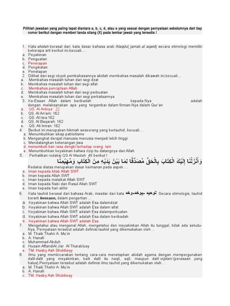 Soal Ujian Pendidikan Agama | PDF | Filsafat | Agama & Spiritualitas