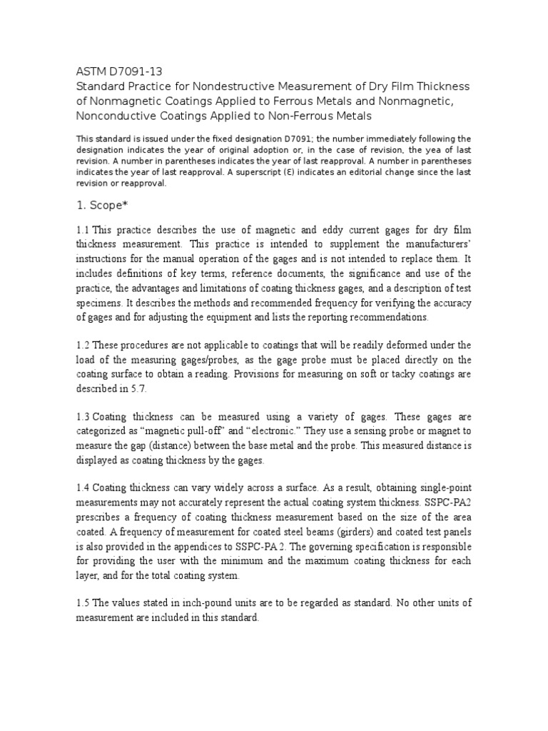 Astm d7091 13 | Download Free PDF | Calibration | Materials