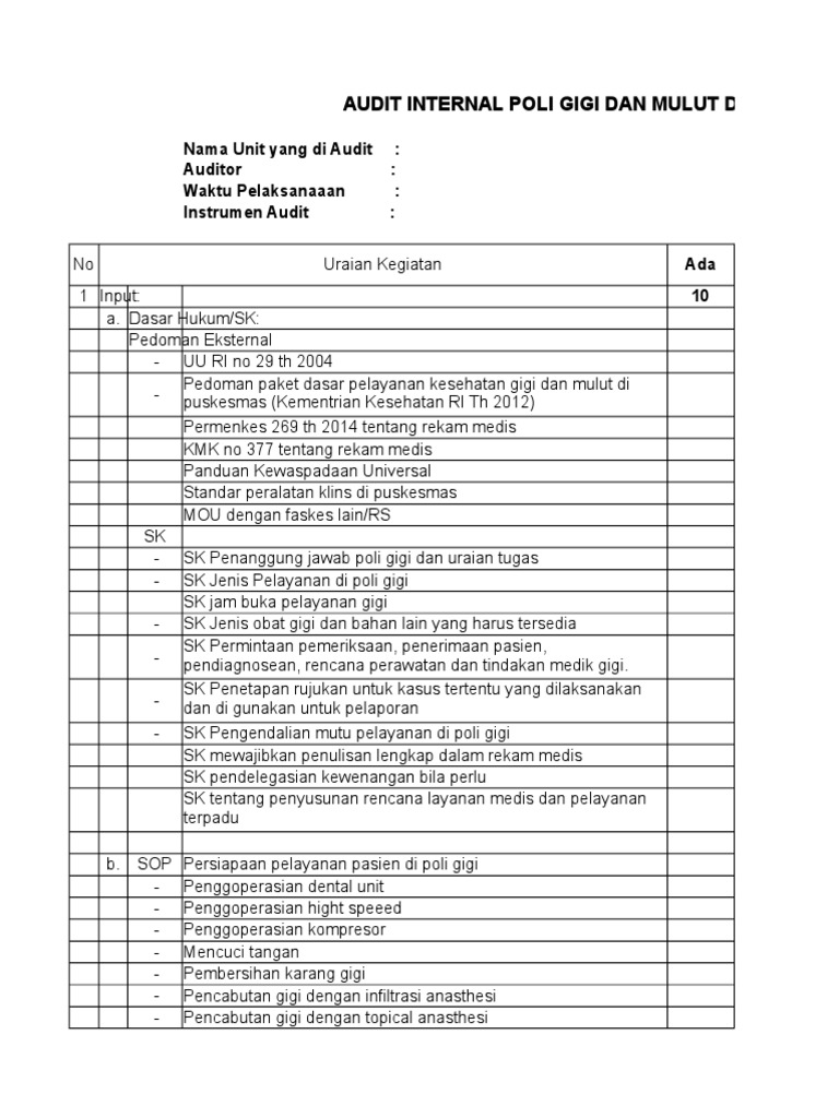 Audit Internal Laboratorium 2018 | PDF