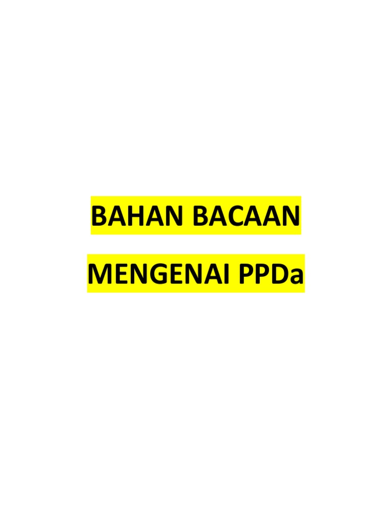 BAHAN BACAAN MENGENAI PPDa | PDF