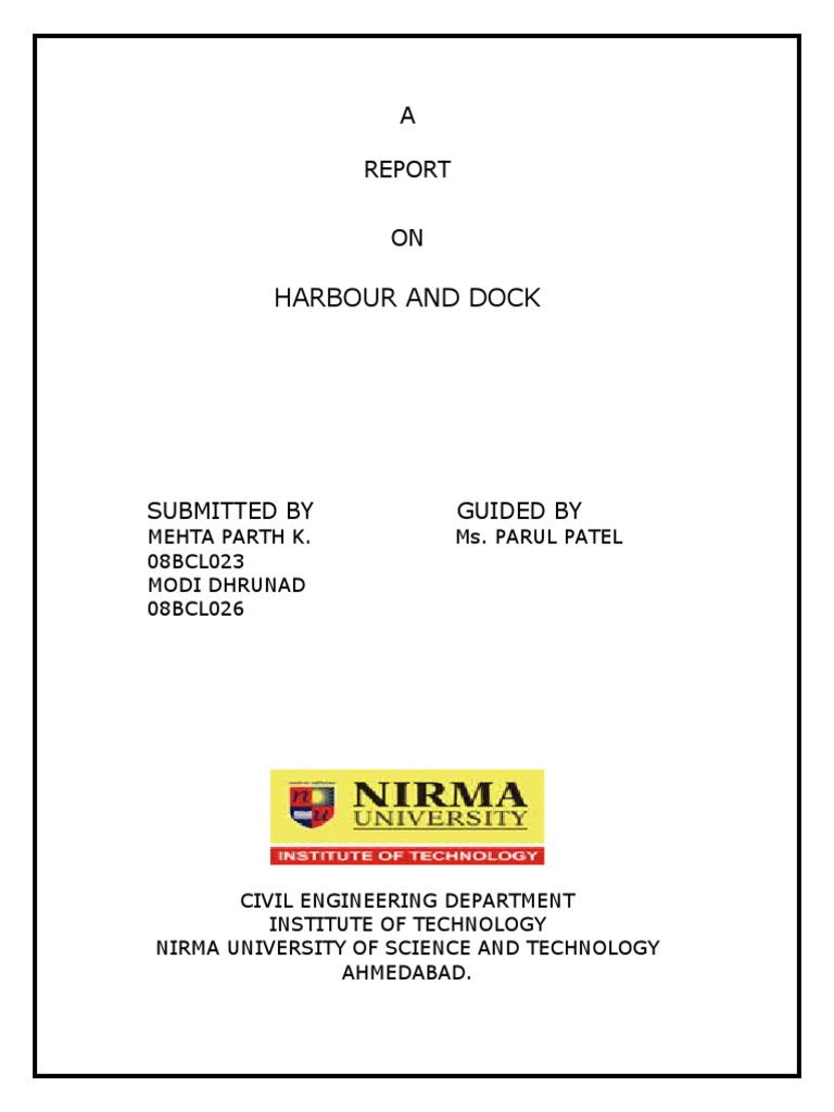 Harbour & Dock Report Final Report | PDF | Ships | Sea